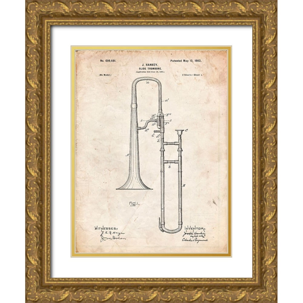 Borders, Cole 19x24 Gold Ornate Wood Framed with Double Matting Museum ...