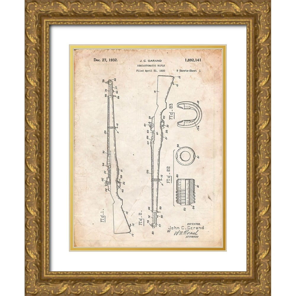 Borders, Cole 19x24 Gold Ornate Wood Framed with Double Matting Museum ...