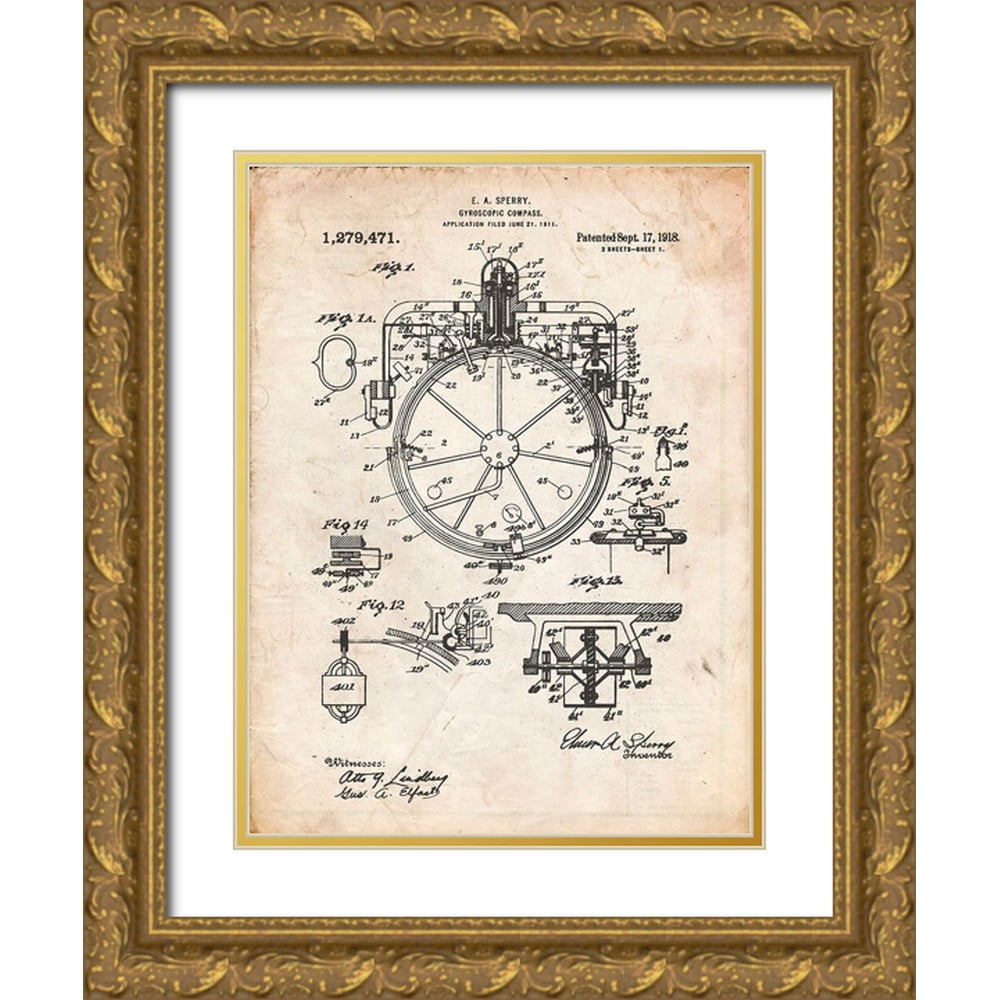 Borders, Cole 19x24 Gold Ornate Wood Framed with Double Matting Museum ...