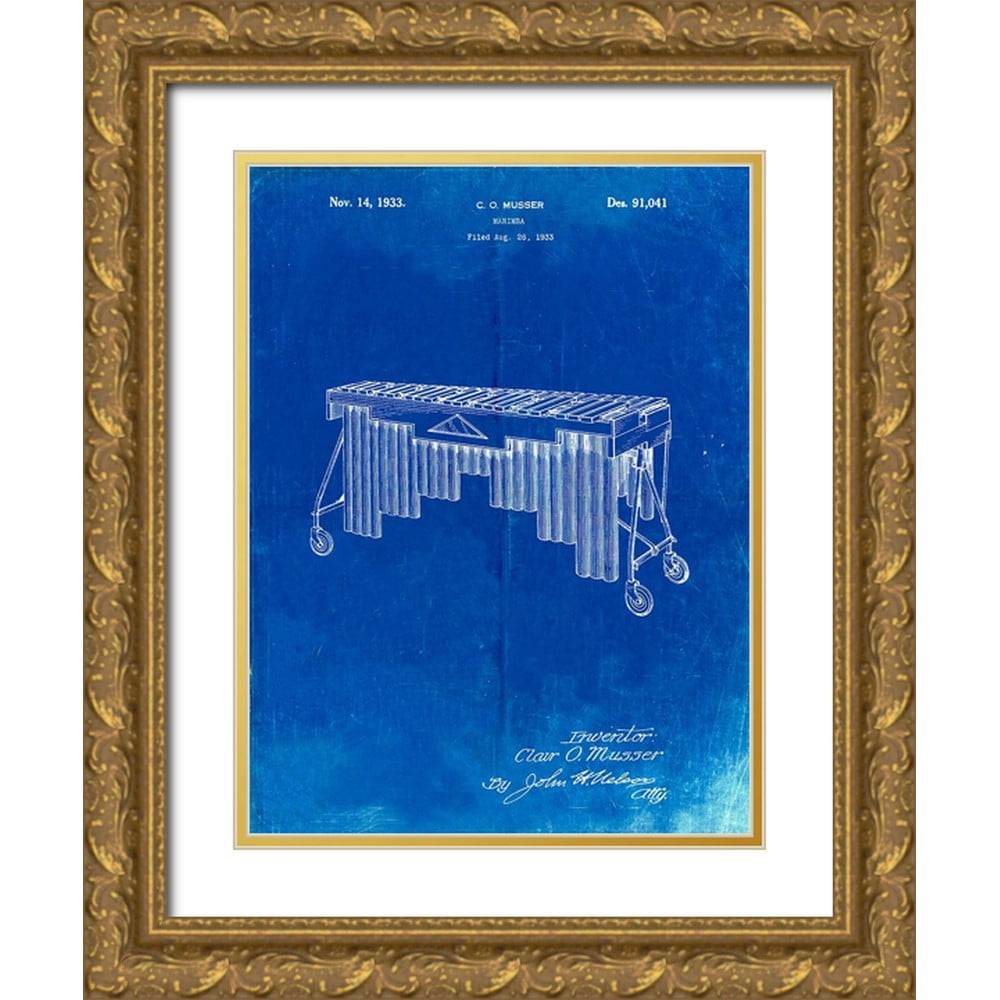 Borders, Cole 19x24 Gold Ornate Wood Framed with Double Matting Museum ...