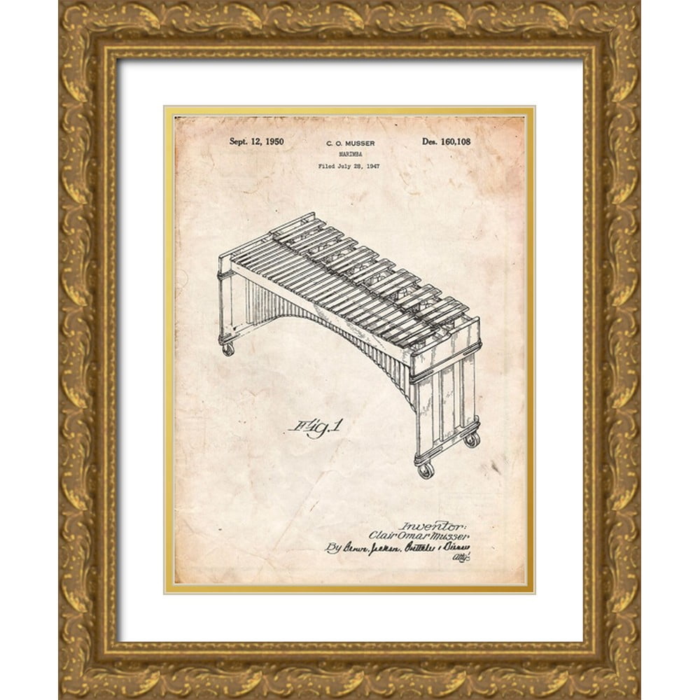 Borders, Cole 19x24 Gold Ornate Wood Framed with Double Matting Museum ...