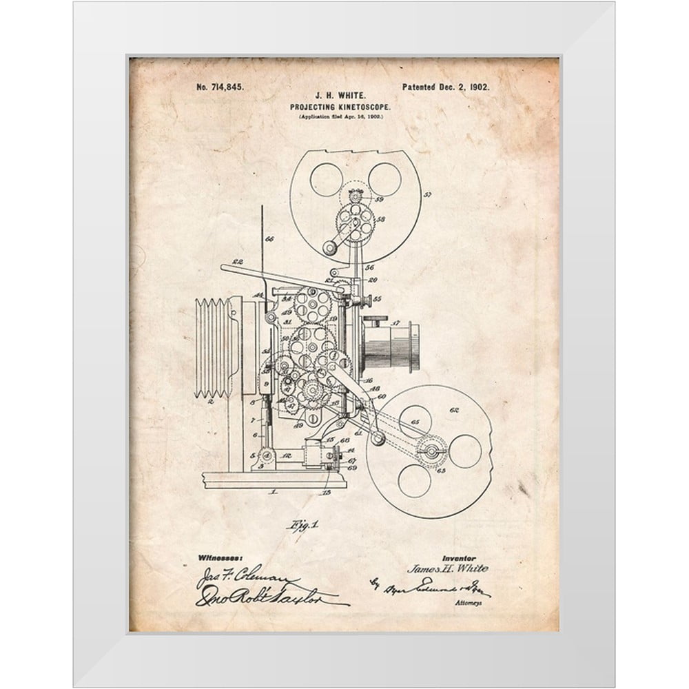 Borders, Cole 19x24 White Modern Wood Framed Museum Art Print Titled - PP1000-Vintage Parchment ...