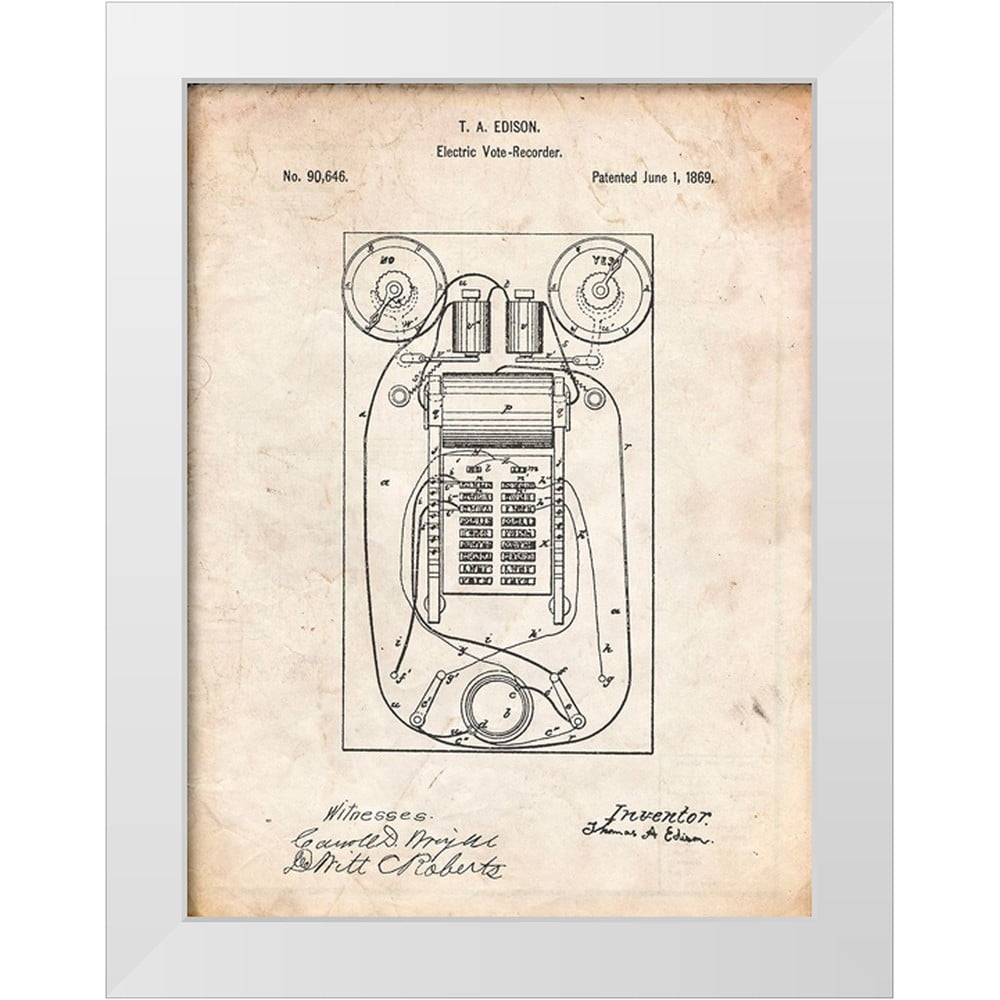 Borders, Cole 19x24 White Modern Wood Framed Museum Art Print Titled ...