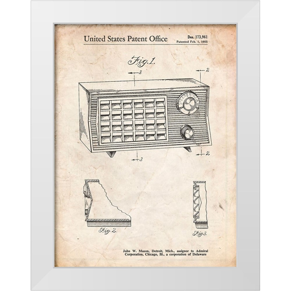 Borders, Cole 19x24 White Modern Wood Framed Museum Art Print Titled ...