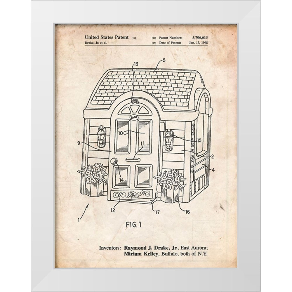 Borders, Cole 19x24 White Modern Wood Framed Museum Art Print Titled - PP1132-Vintage Parchment ...