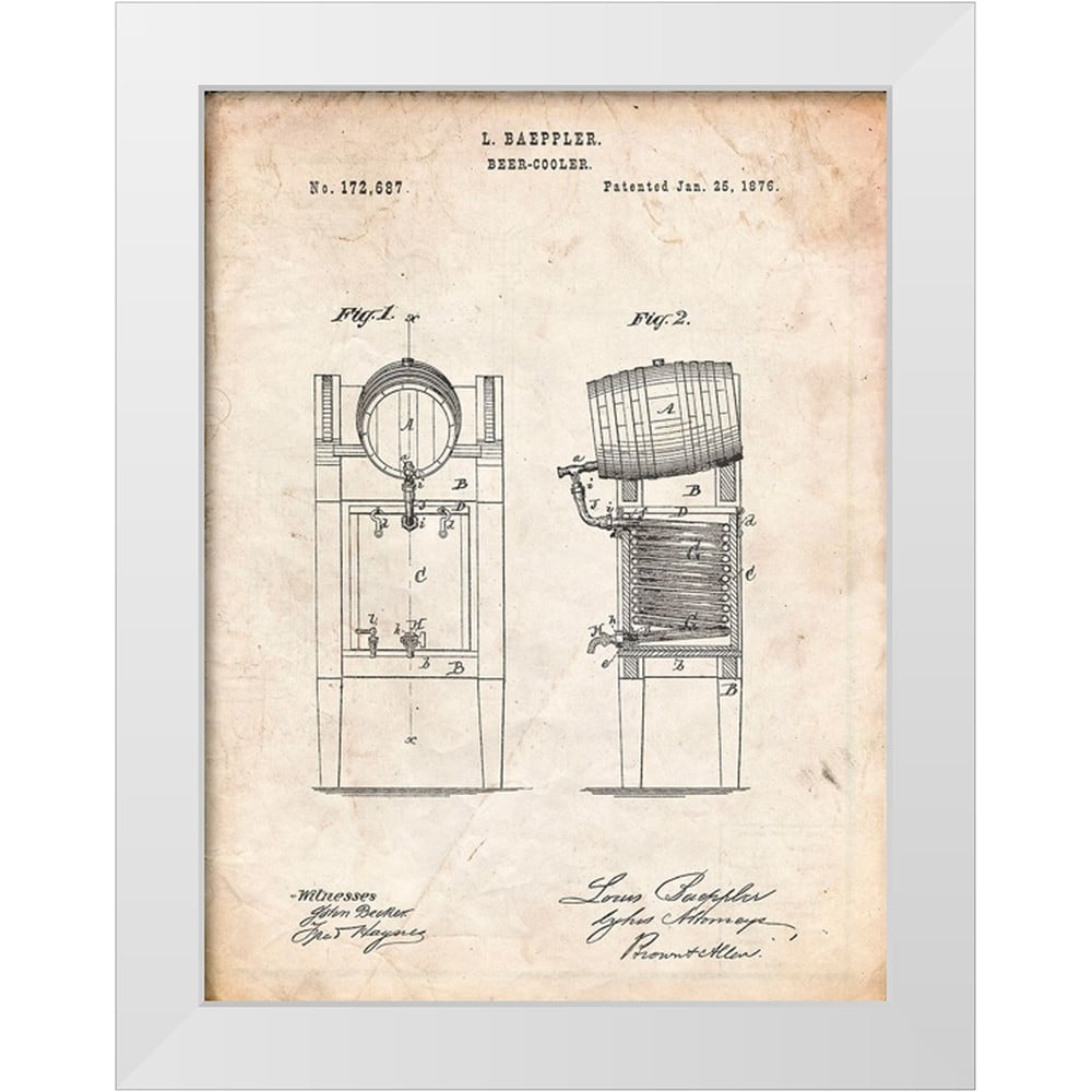 Borders, Cole 19x24 White Modern Wood Framed Museum Art Print Titled ...