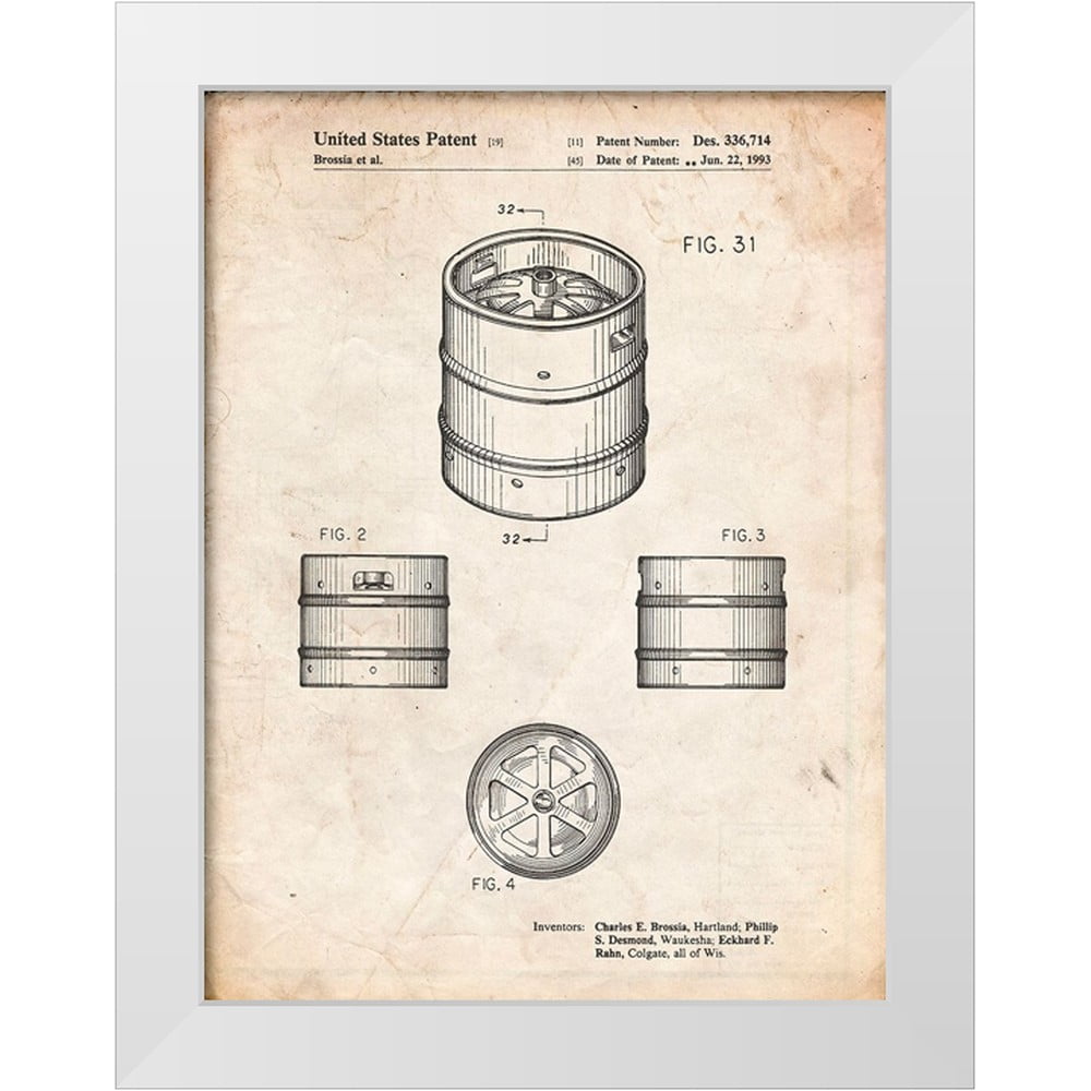 Borders, Cole 19x24 White Modern Wood Framed Museum Art Print Titled ...