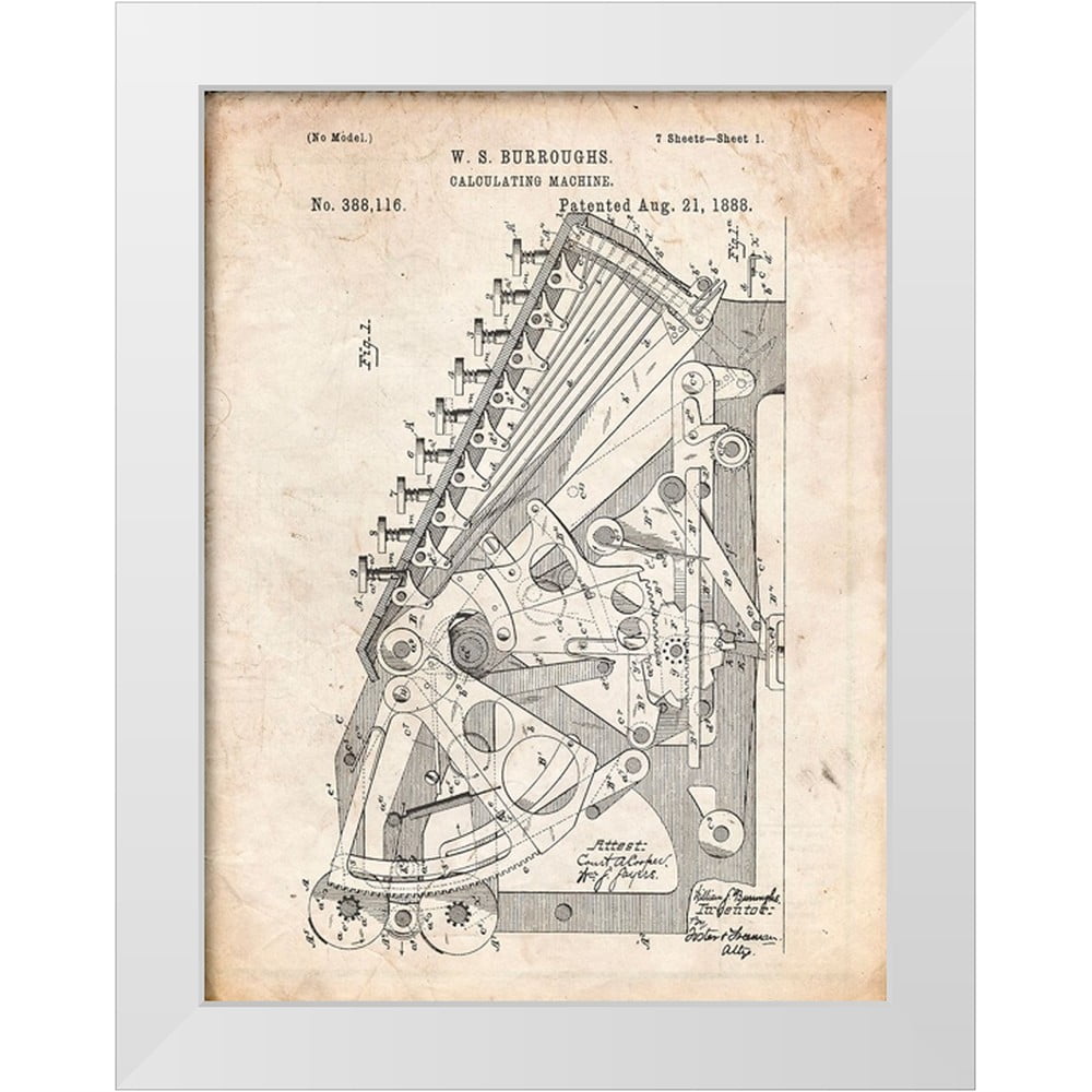 Borders, Cole 19x24 White Modern Wood Framed Museum Art Print Titled ...