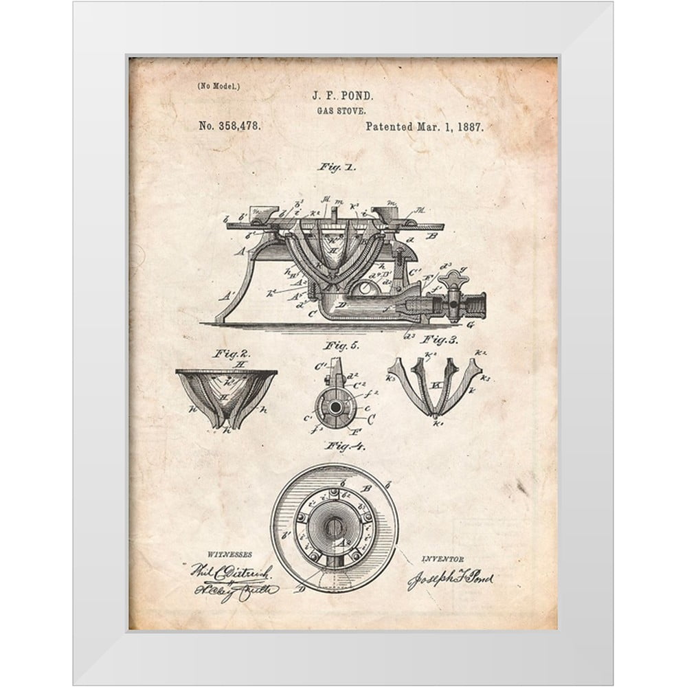 Borders, Cole 19x24 White Modern Wood Framed Museum Art Print Titled ...