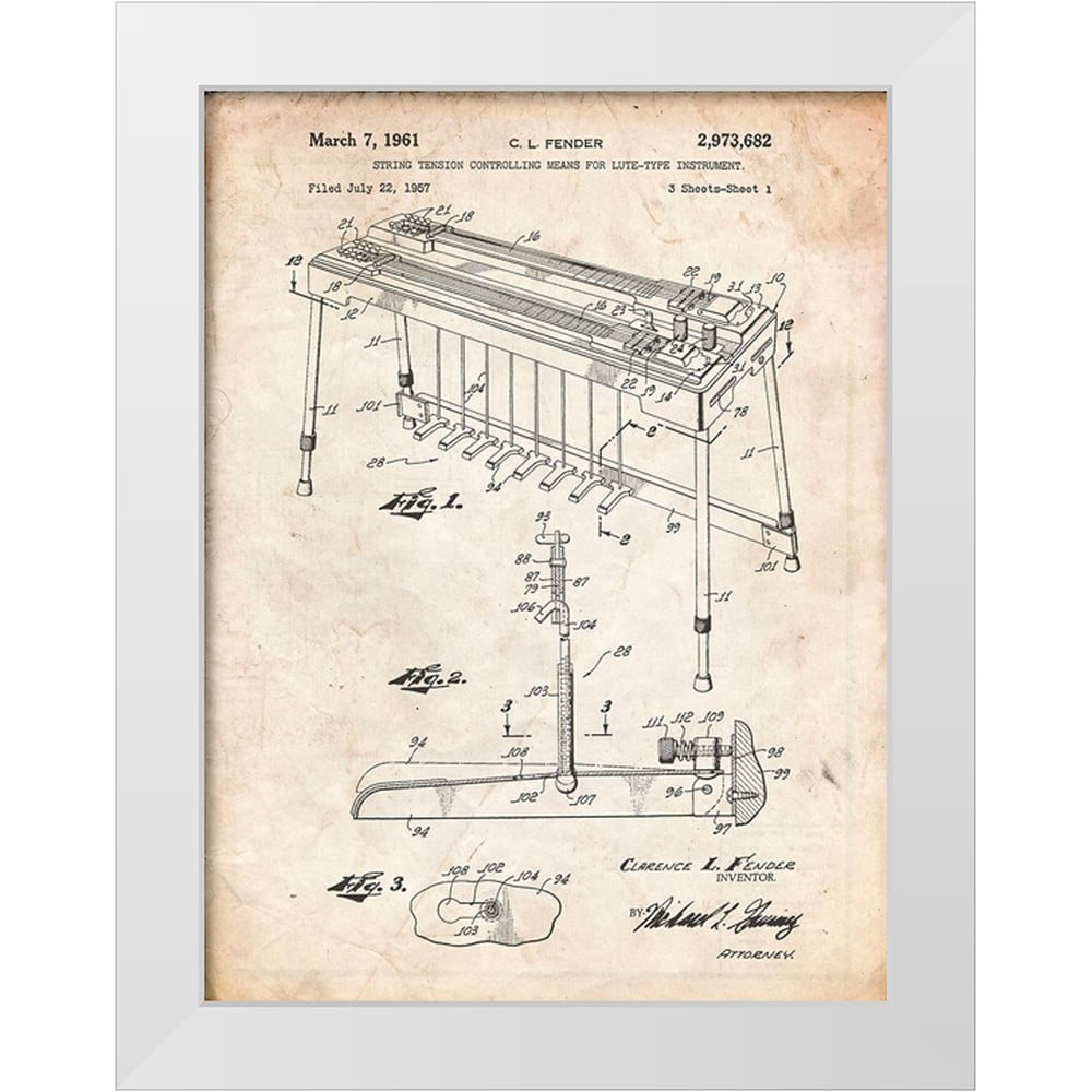 Borders, Cole 19x24 White Modern Wood Framed Museum Art Print Titled ...