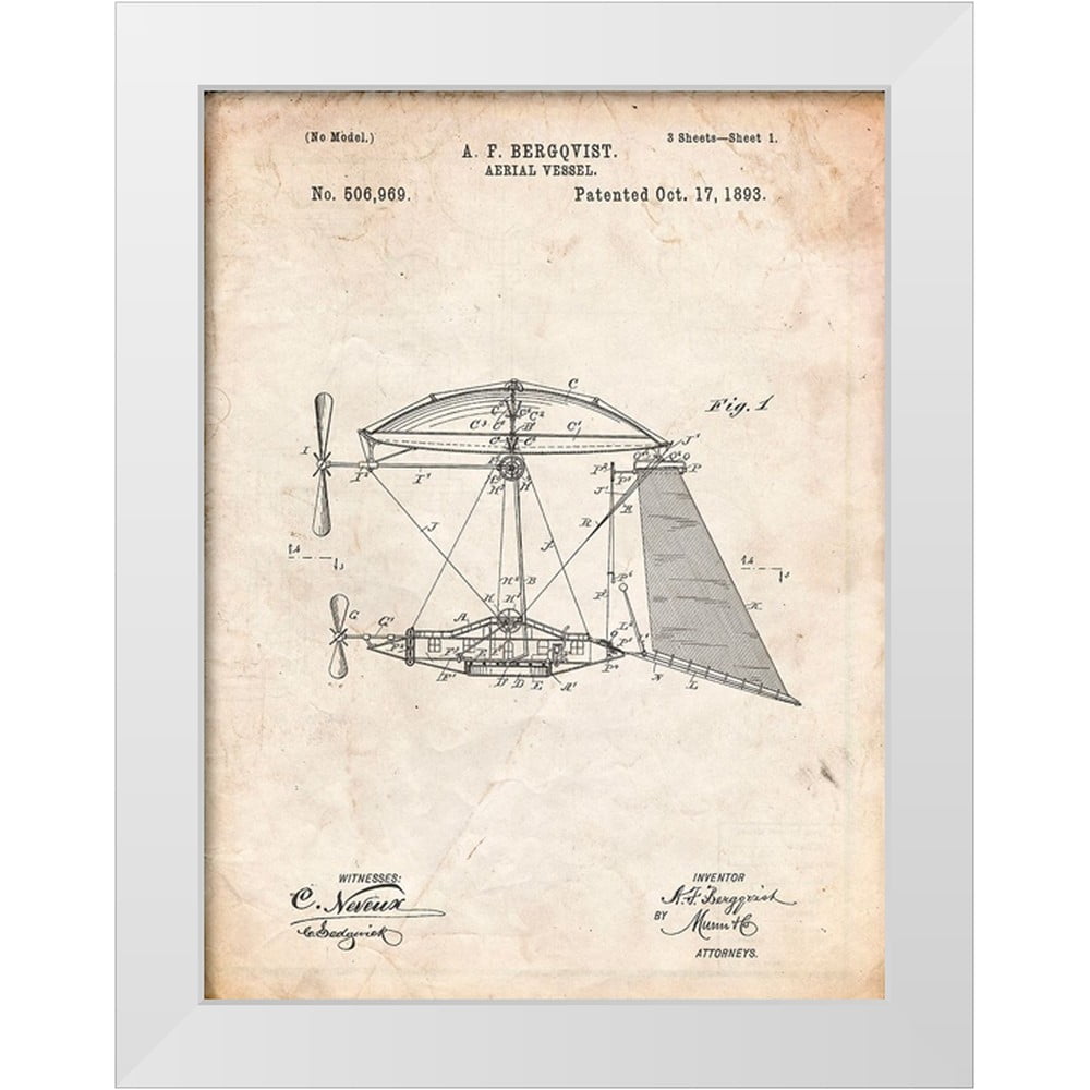 Borders, Cole 19x24 White Modern Wood Framed Museum Art Print Titled - PP287-Vintage Parchment ...
