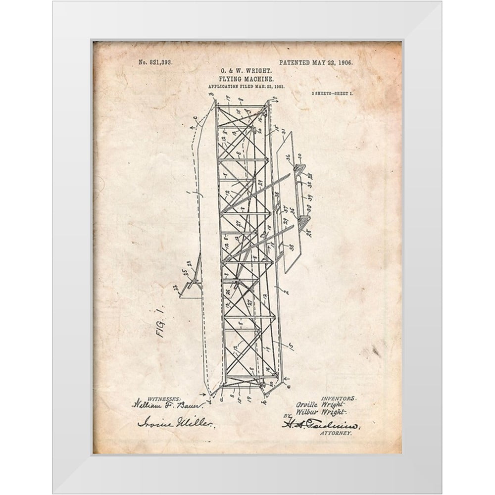 Borders, Cole 19x24 White Modern Wood Framed Museum Art Print Titled ...
