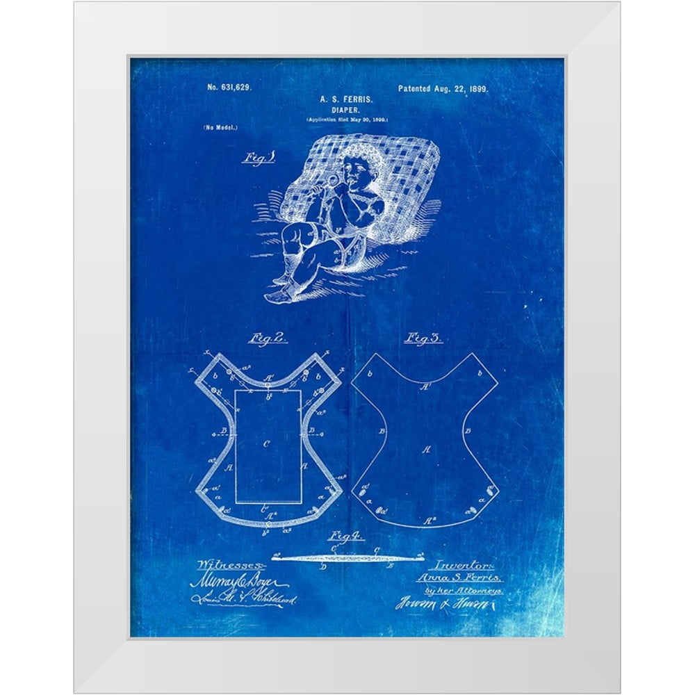 Borders, Cole 19x24 White Modern Wood Framed Museum Art Print Titled ...