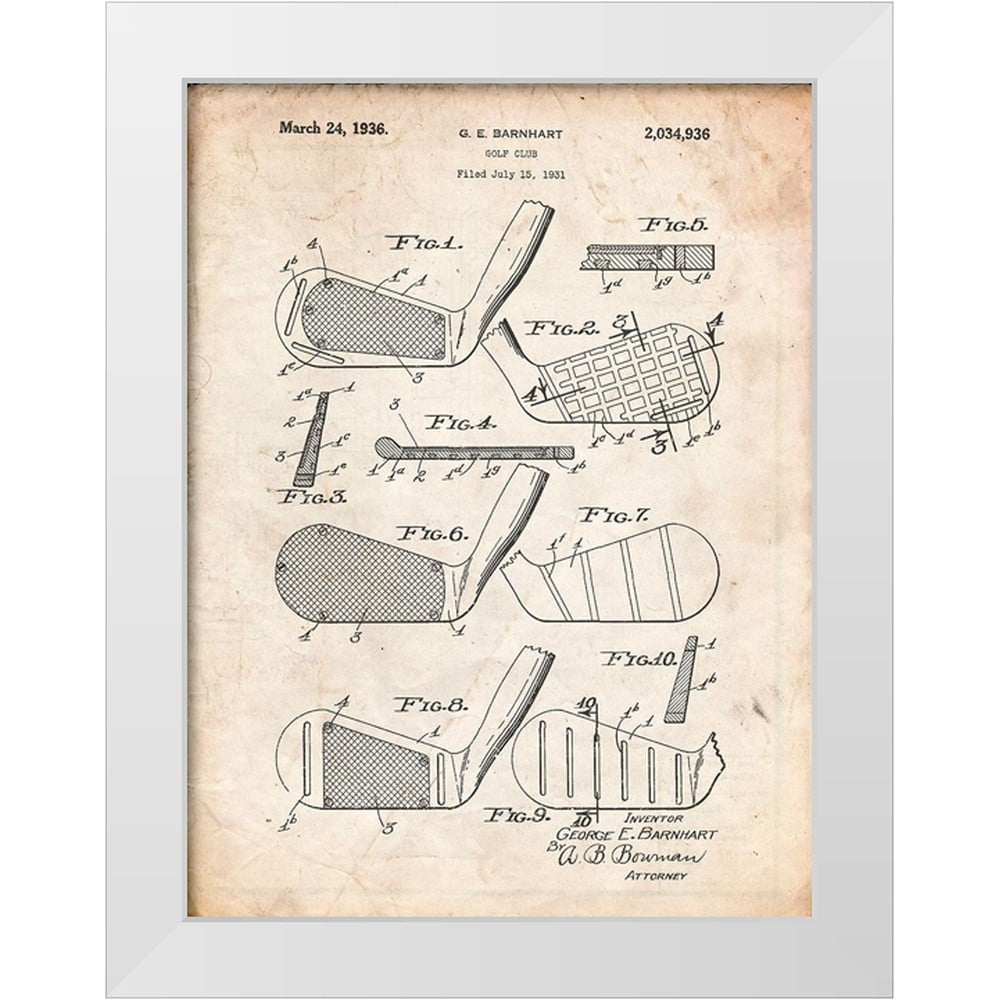 Borders, Cole 19x24 White Modern Wood Framed Museum Art Print Titled - PP4-Vintage Parchment ...