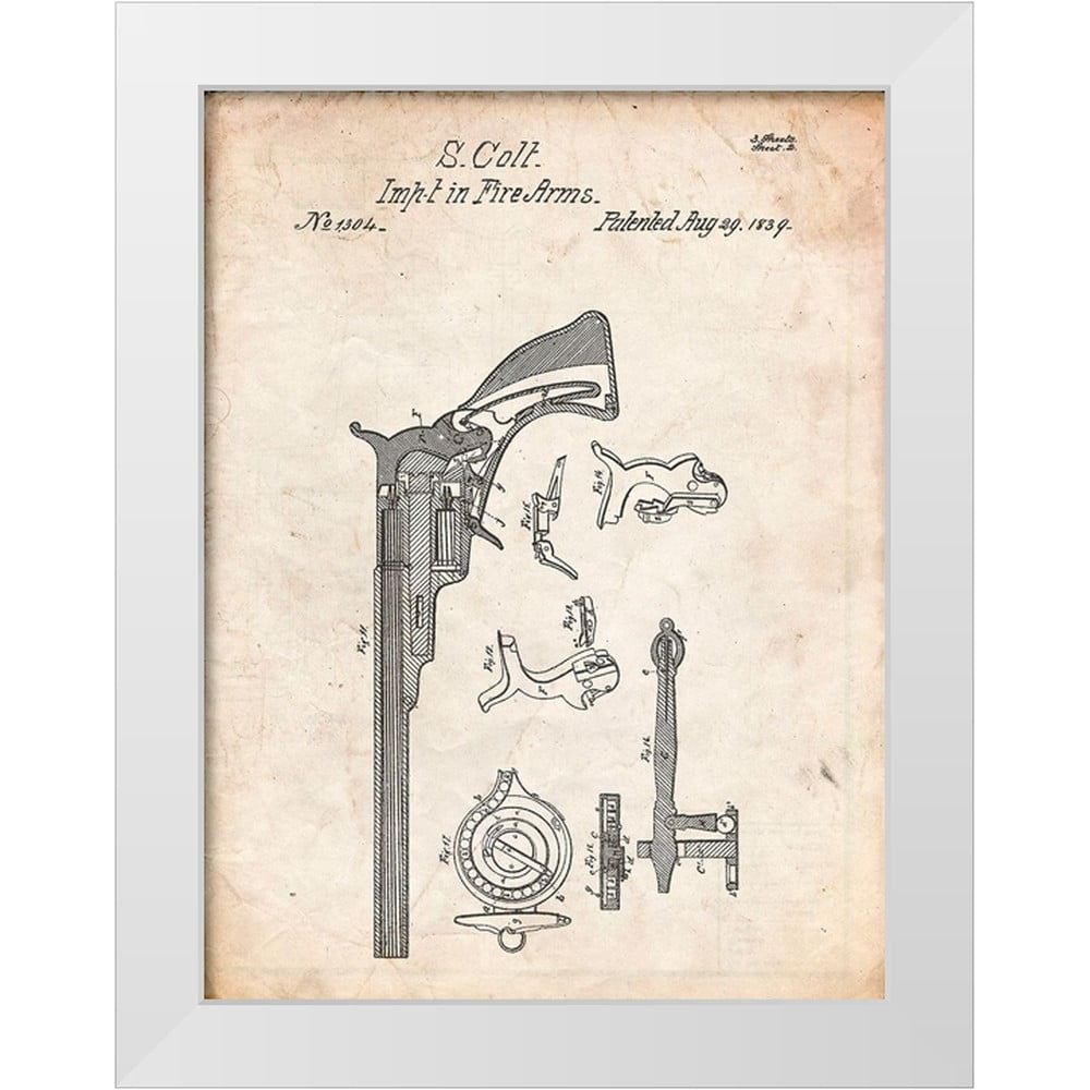 Borders, Cole 19x24 White Modern Wood Framed Museum Art Print Titled - PP409-Vintage Parchment ...