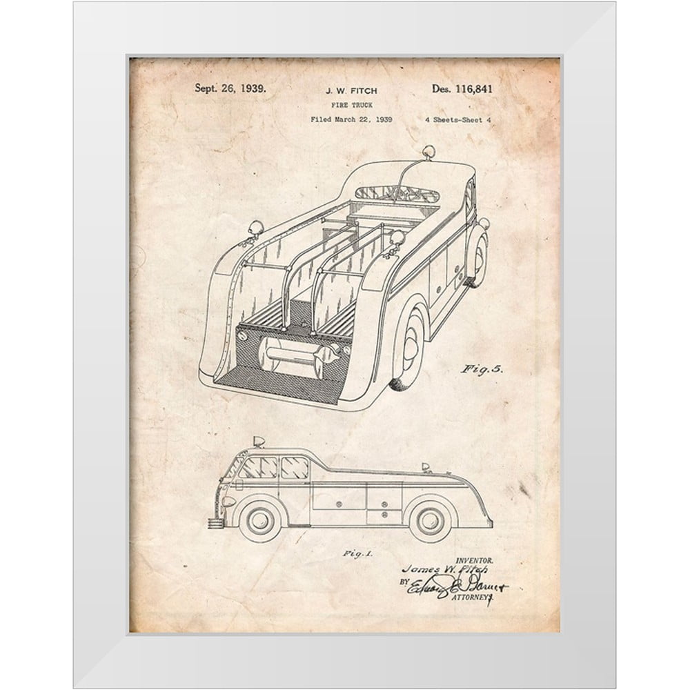 Borders, Cole 19x24 White Modern Wood Framed Museum Art Print Titled - PP462-Vintage Parchment ...