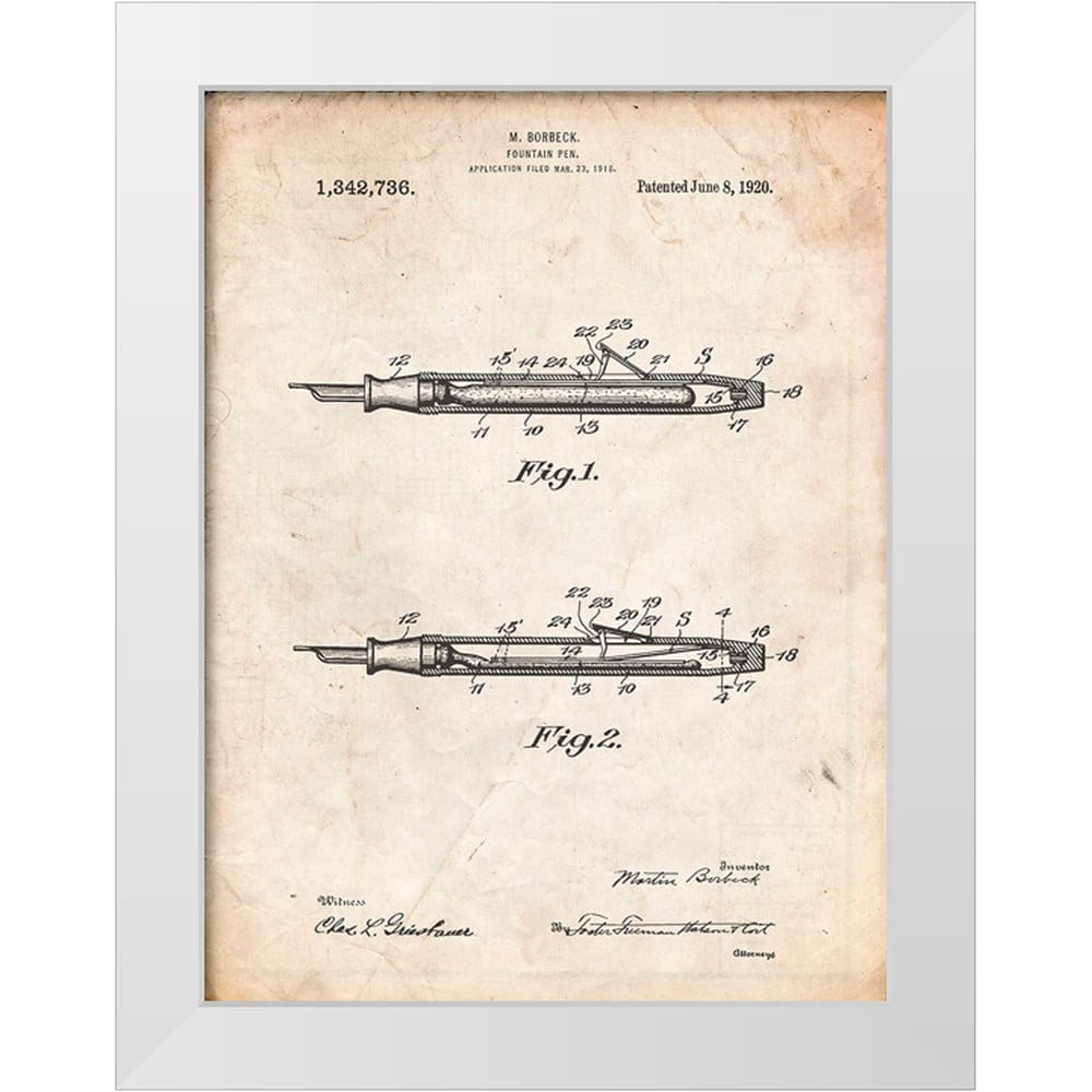 Borders, Cole 19x24 White Modern Wood Framed Museum Art Print Titled - PP486-Vintage Parchment ...