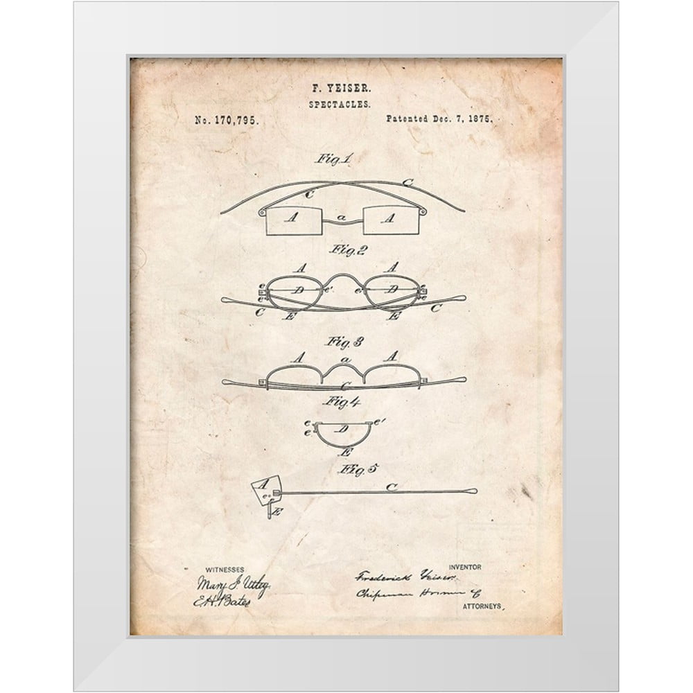 Borders, Cole 19x24 White Modern Wood Framed Museum Art Print Titled ...