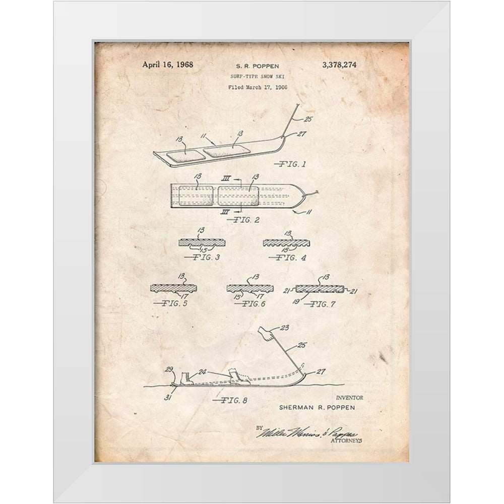 Borders, Cole 19x24 White Modern Wood Framed Museum Art Print Titled ...