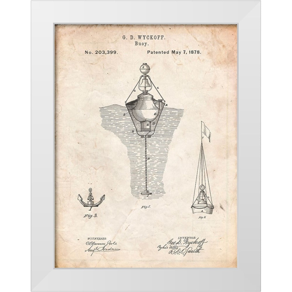 Borders, Cole 19x24 White Modern Wood Framed Museum Art Print Titled ...