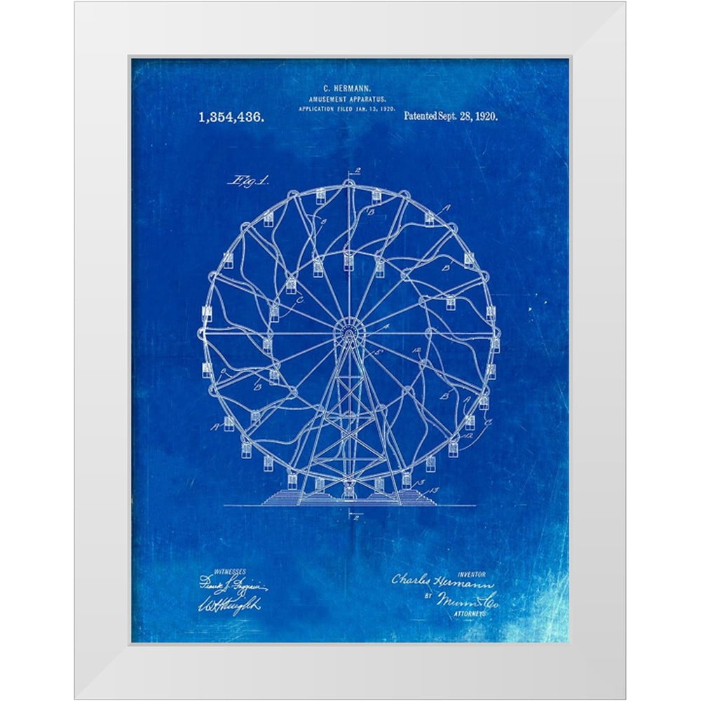 Borders, Cole 19x24 White Modern Wood Framed Museum Art Print Titled ...