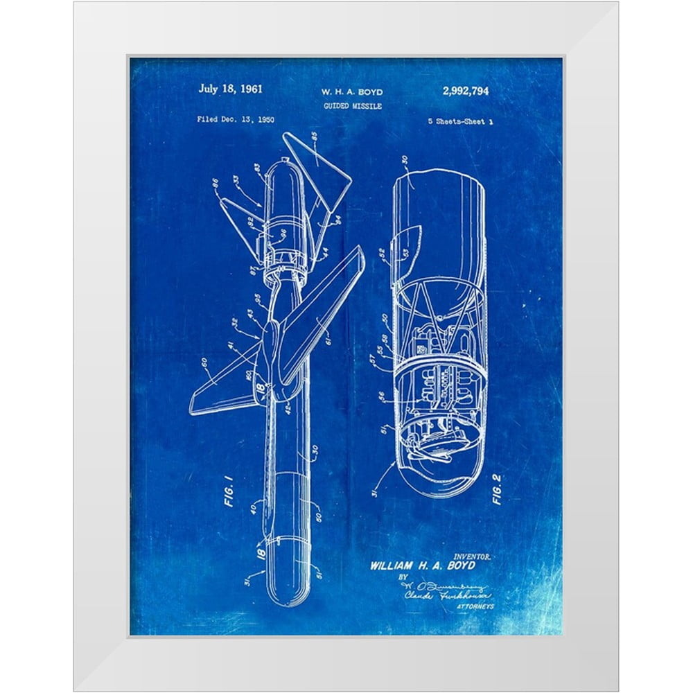 Borders, Cole 19x24 White Modern Wood Framed Museum Art Print Titled ...