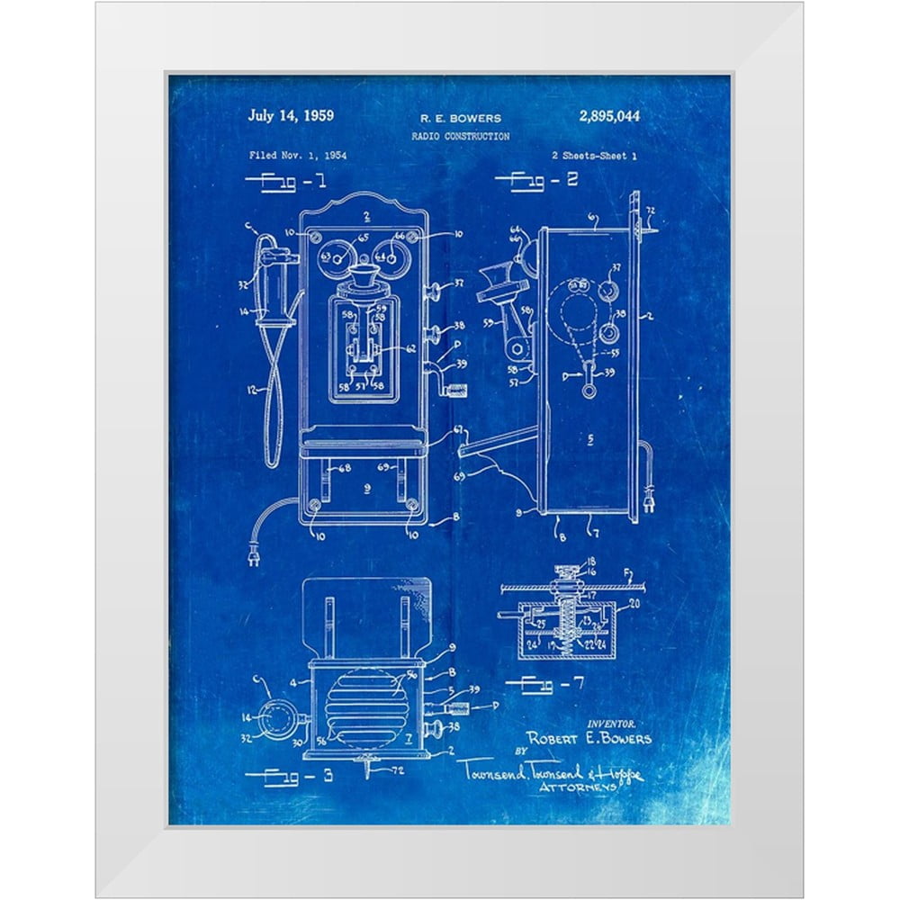 Borders, Cole 19x24 White Modern Wood Framed Museum Art Print Titled ...