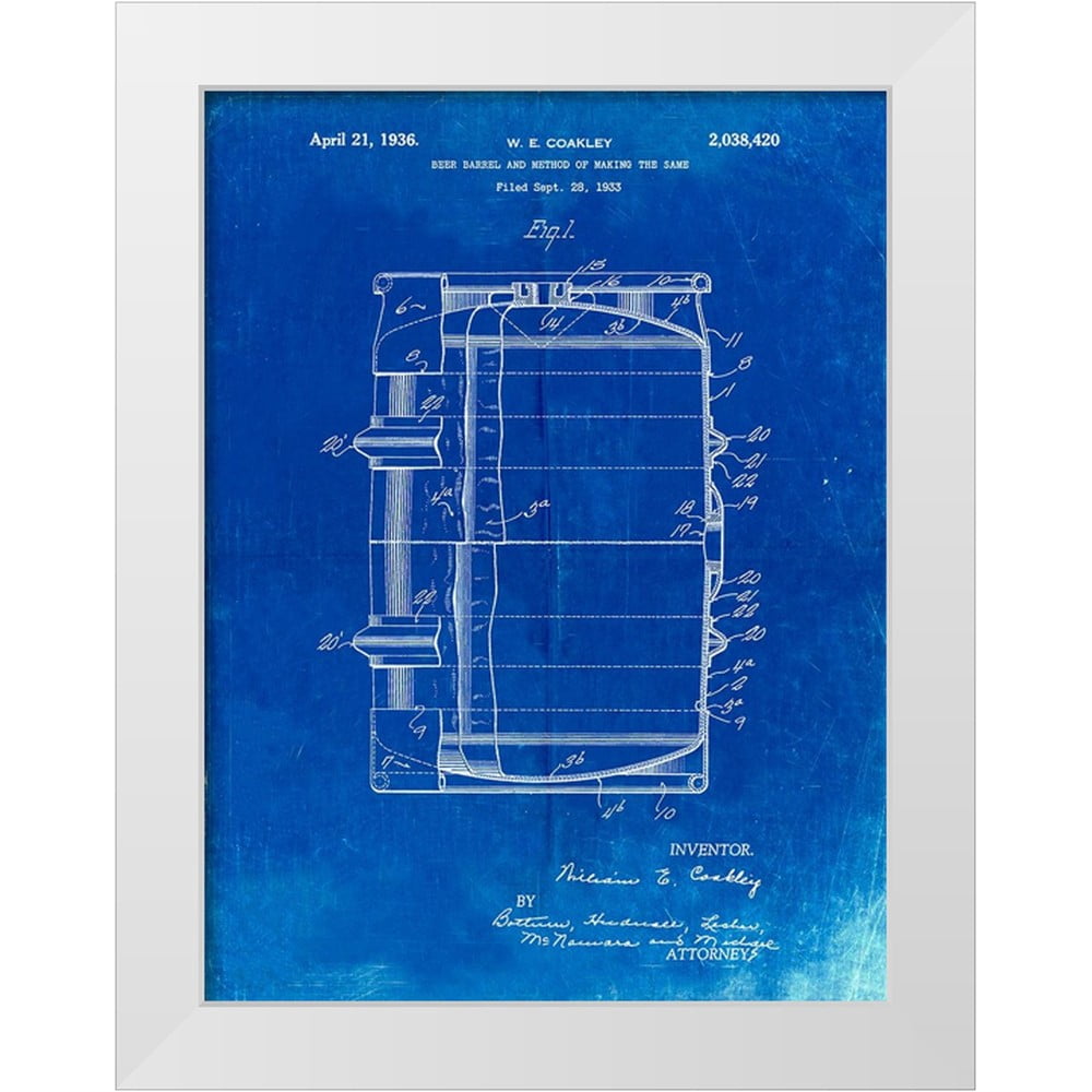 Borders, Cole 19x24 White Modern Wood Framed Museum Art Print Titled ...