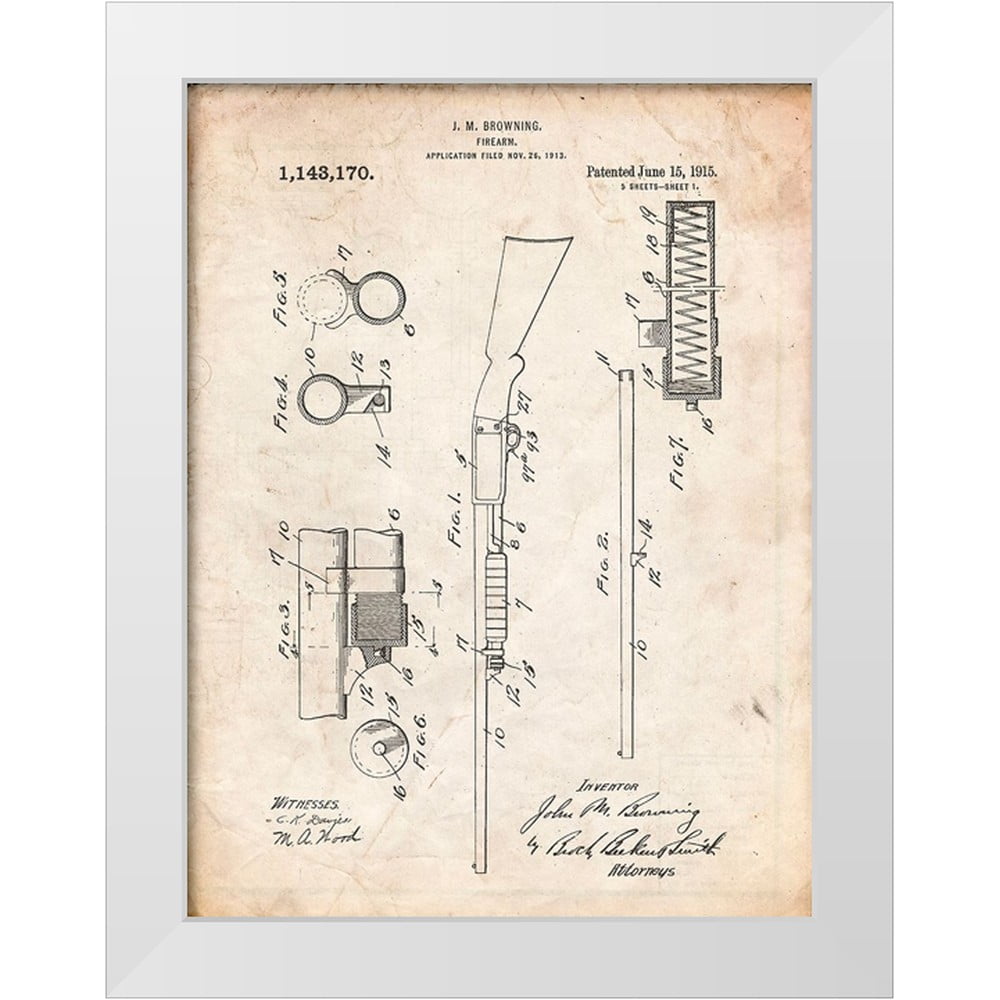 Borders, Cole 19x24 White Modern Wood Framed Museum Art Print Titled - PP74-Vintage Parchment ...