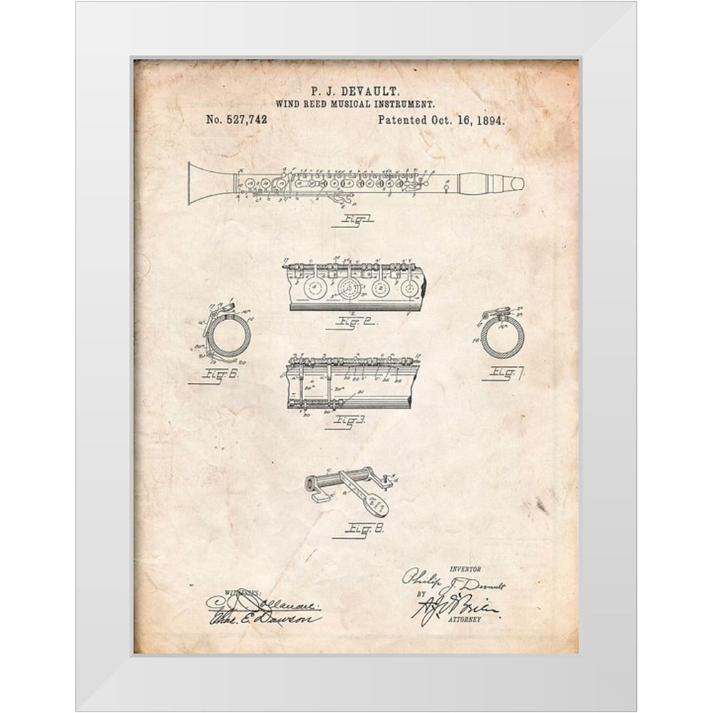 Borders, Cole 19x24 White Modern Wood Framed Museum Art Print Titled ...