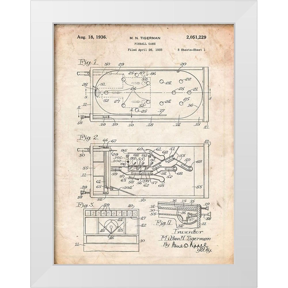 Borders, Cole 19x24 White Modern Wood Framed Museum Art Print Titled - PP79-Vintage Parchment ...
