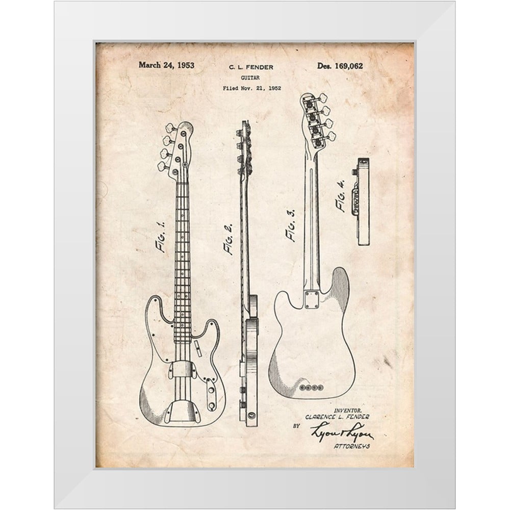 Borders, Cole 19x24 White Modern Wood Framed Museum Art Print Titled - PP8-Vintage Parchment ...