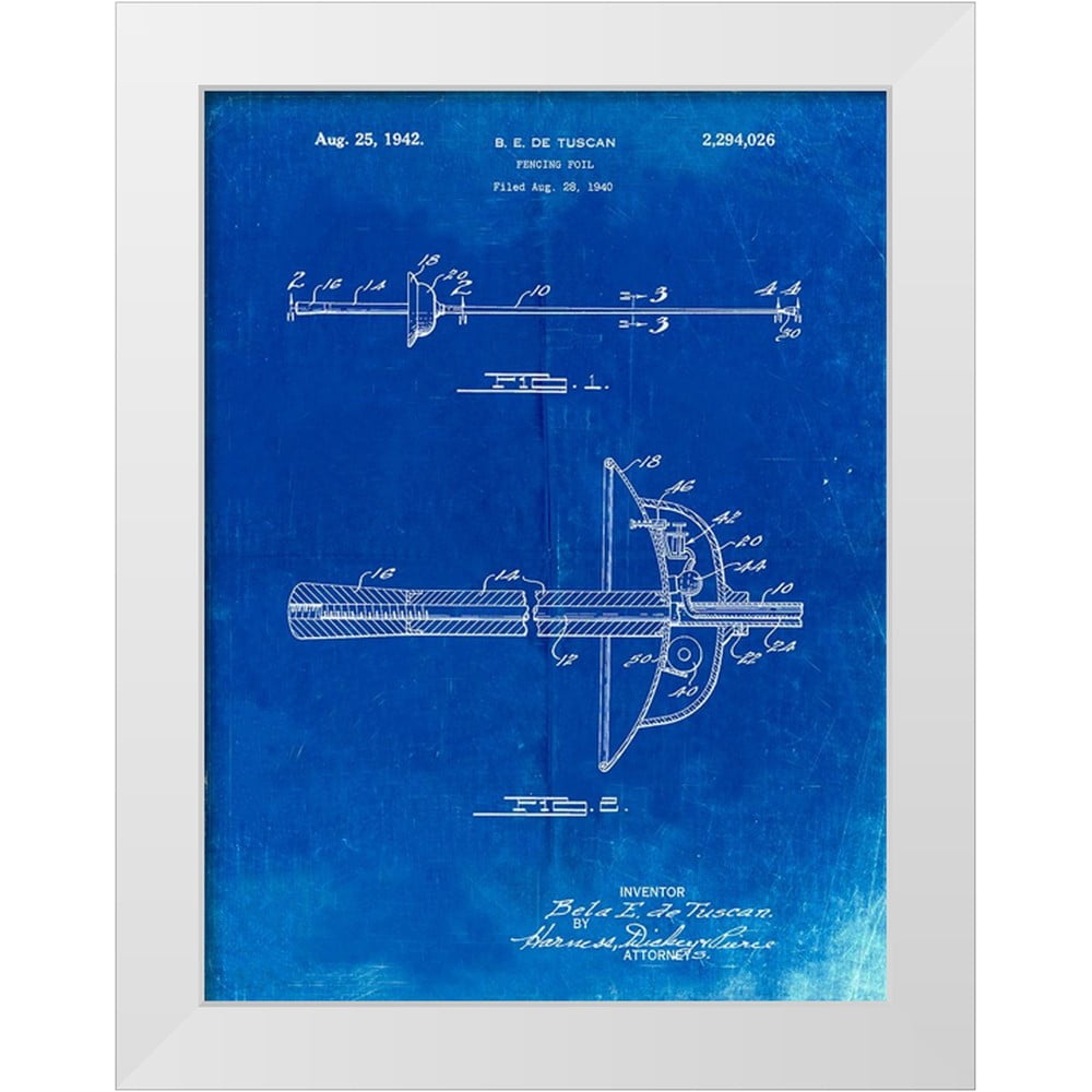 Borders, Cole 19x24 White Modern Wood Framed Museum Art Print Titled ...