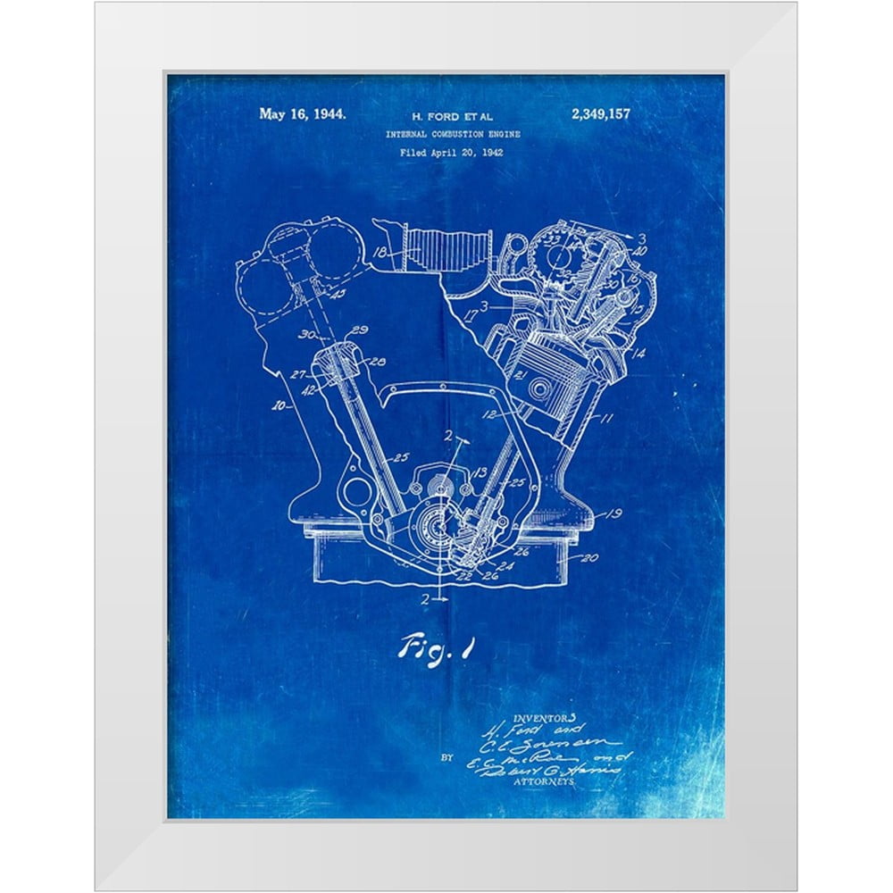 Borders, Cole 19x24 White Modern Wood Framed Museum Art Print Titled ...