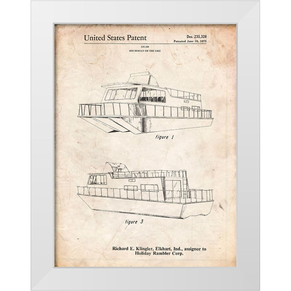 Borders, Cole 19x24 White Modern Wood Framed Museum Art Print Titled ...