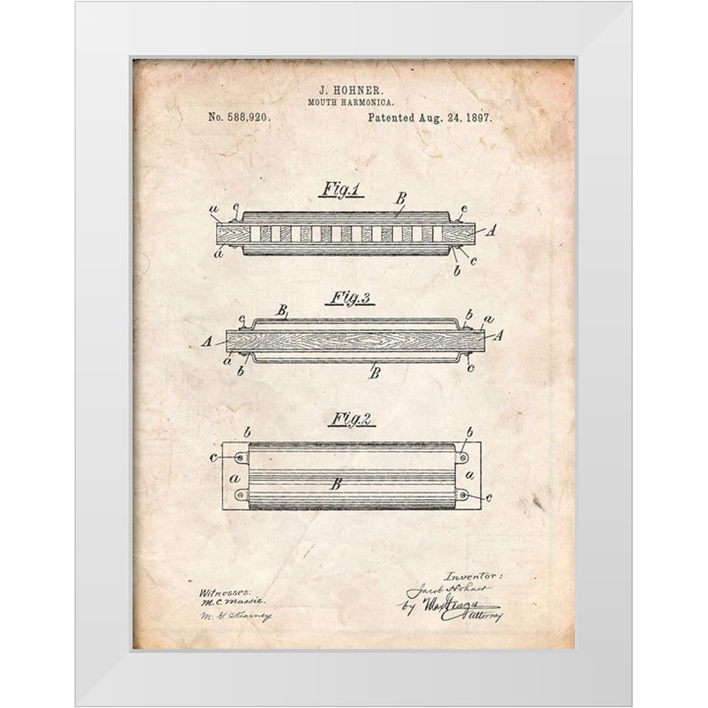 Borders, Cole 19x24 White Modern Wood Framed Museum Art Print Titled ...