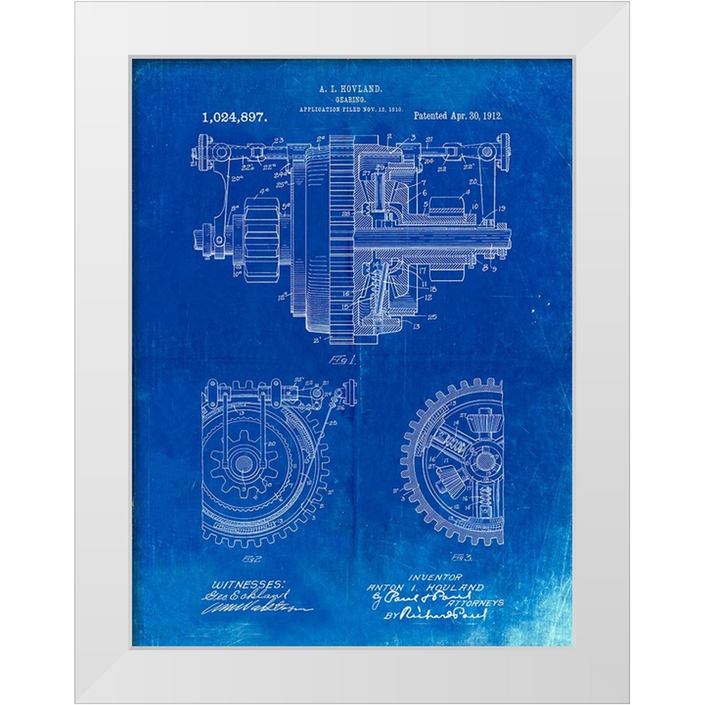 Borders, Cole 19x24 White Modern Wood Framed Museum Art Print Titled ...