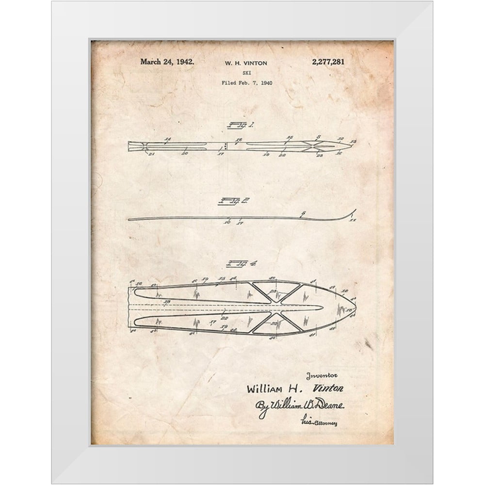 Borders, Cole 19x24 White Modern Wood Framed Museum Art Print Titled - PP955-Vintage Parchment ...