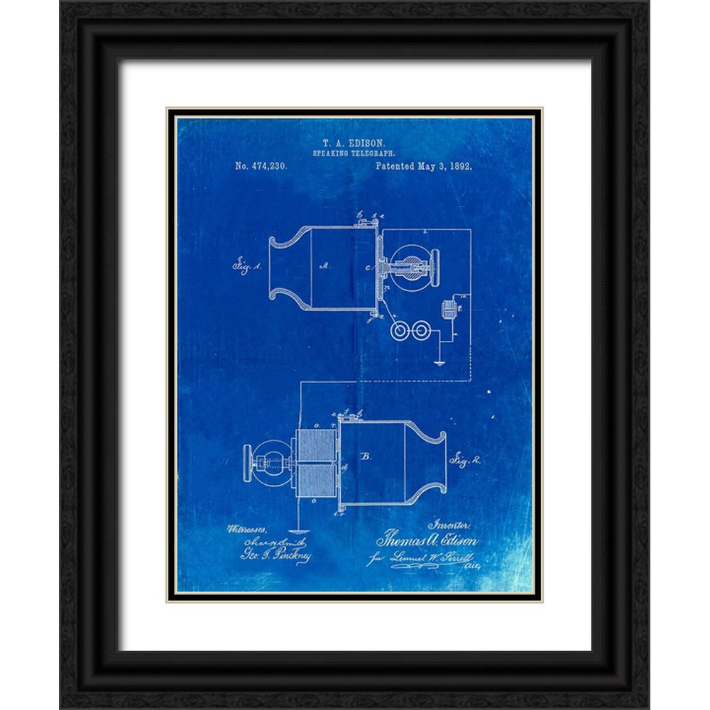 Borders, Cole 25x32 Black Ornate Wood Framed with Double Matting Museum ...