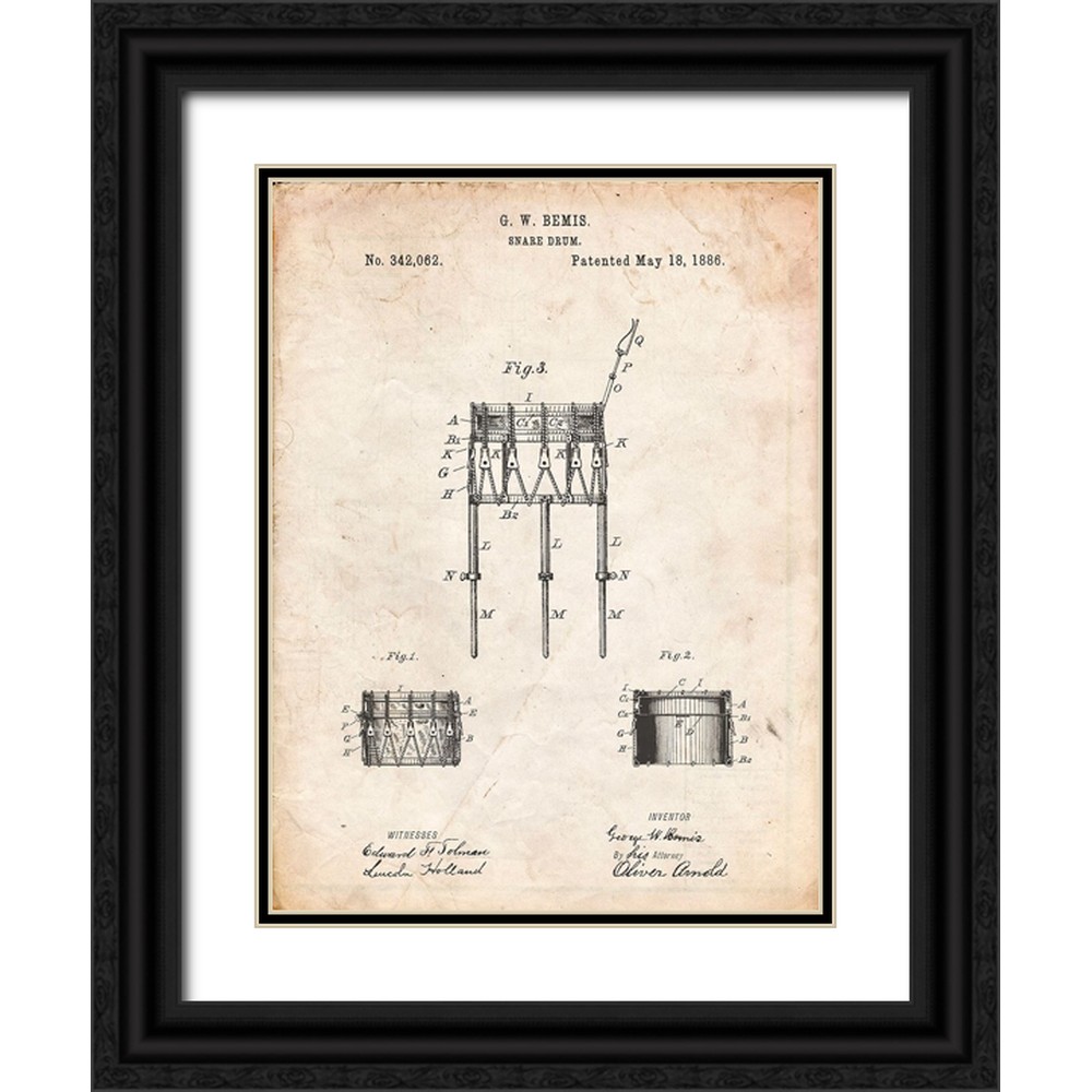 Borders, Cole 25x32 Black Ornate Wood Framed with Double Matting Museum ...