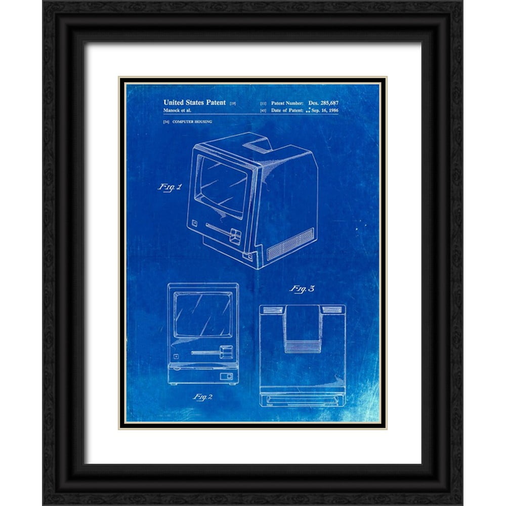 Borders, Cole 25x32 Black Ornate Wood Framed with Double Matting Museum ...