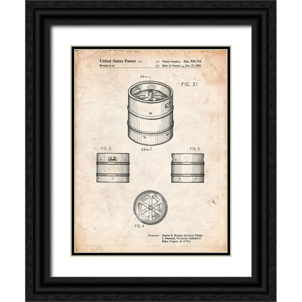 Borders, Cole 25x32 Black Ornate Wood Framed with Double Matting Museum ...