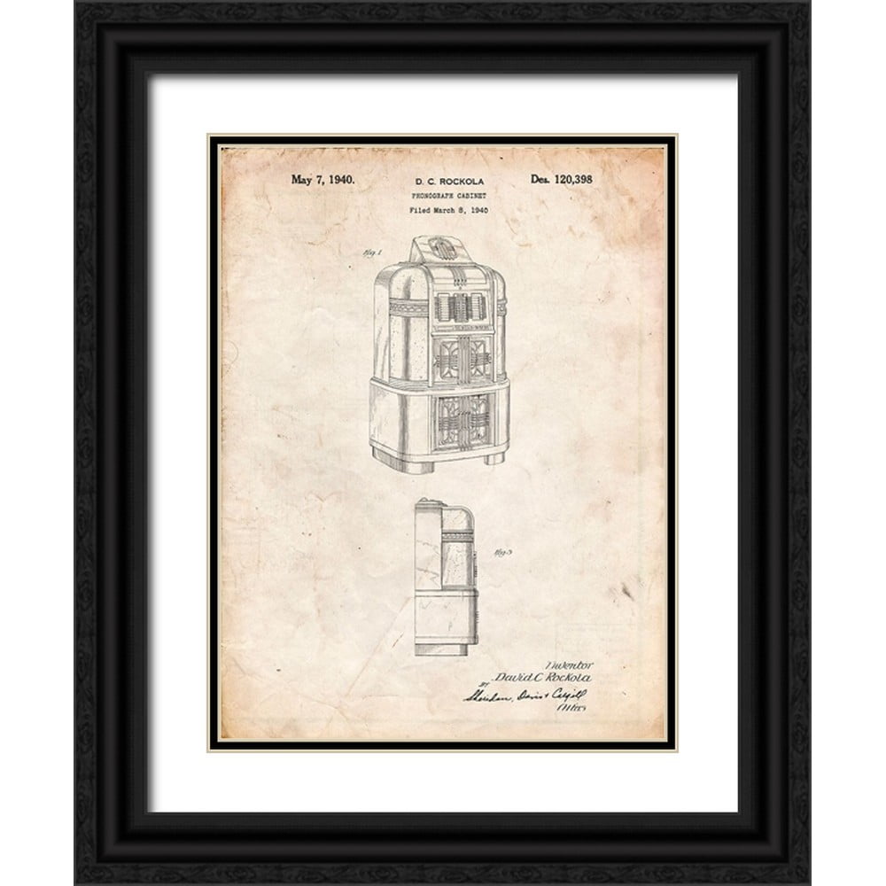 Borders, Cole 25x32 Black Ornate Wood Framed with Double Matting Museum ...