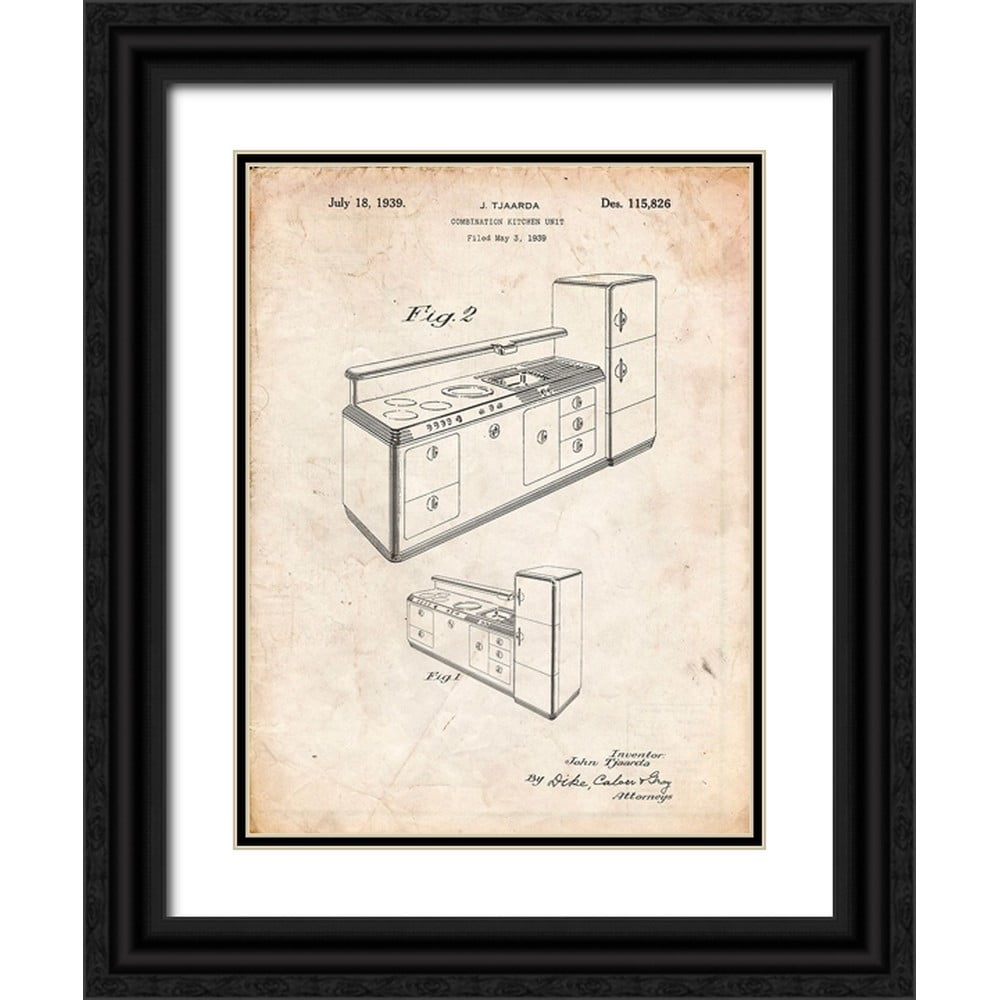 Borders, Cole 25x32 Black Ornate Wood Framed with Double Matting Museum ...