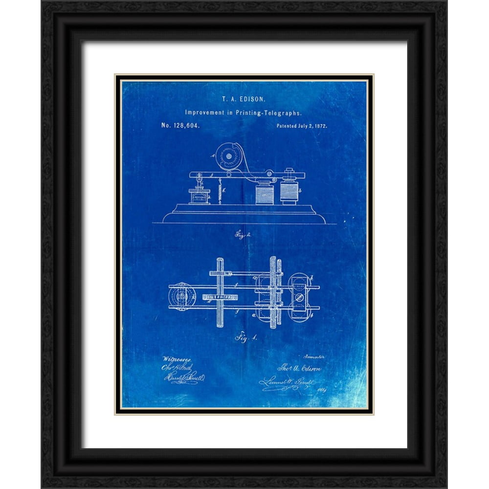 Borders, Cole 25x32 Black Ornate Wood Framed with Double Matting Museum ...