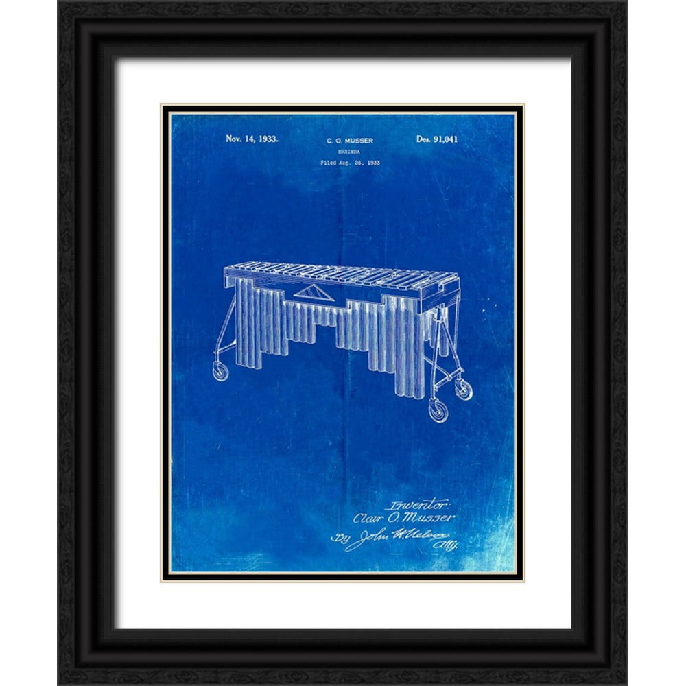 Borders, Cole 25x32 Black Ornate Wood Framed with Double Matting Museum ...