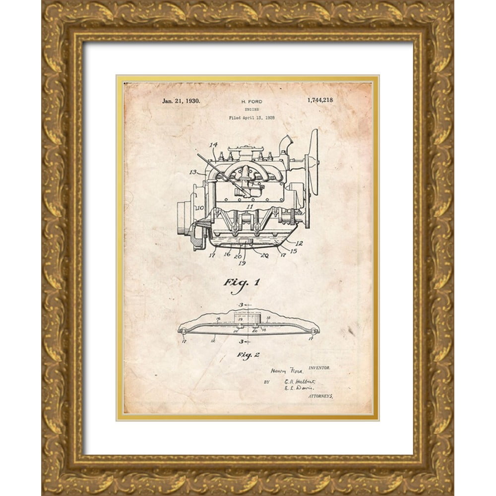 Borders, Cole 25x32 Gold Ornate Wood Framed with Double Matting Museum ...