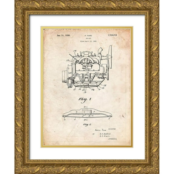 Borders, Cole 25x32 Gold Ornate Wood Framed with Double Matting Museum ...