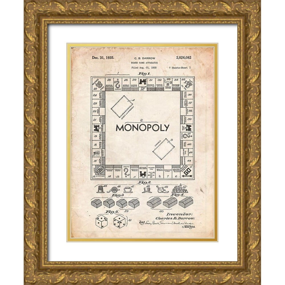 Borders, Cole 25x32 Gold Ornate Wood Framed with Double Matting Museum ...