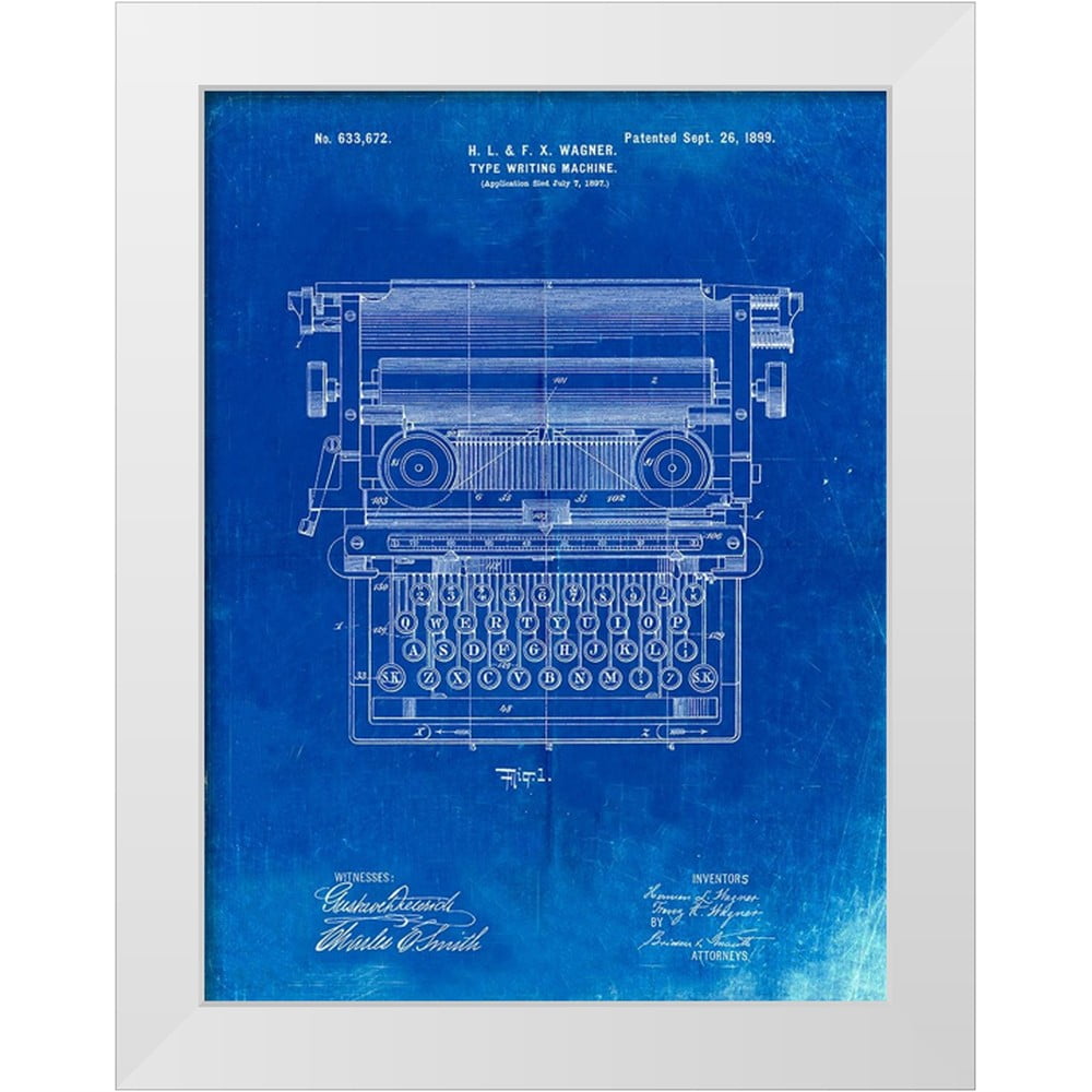 Borders, Cole 25x32 White Modern Wood Framed Museum Art Print Titled ...